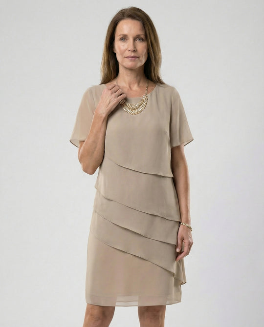 Drune - Damen Elegantes Schlankmachendes Kleid, Figurbetont & Feminin ...